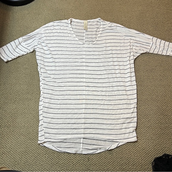 Allison Joy | Tops | Allison Joy Womens Striped White And Black Vneck ...